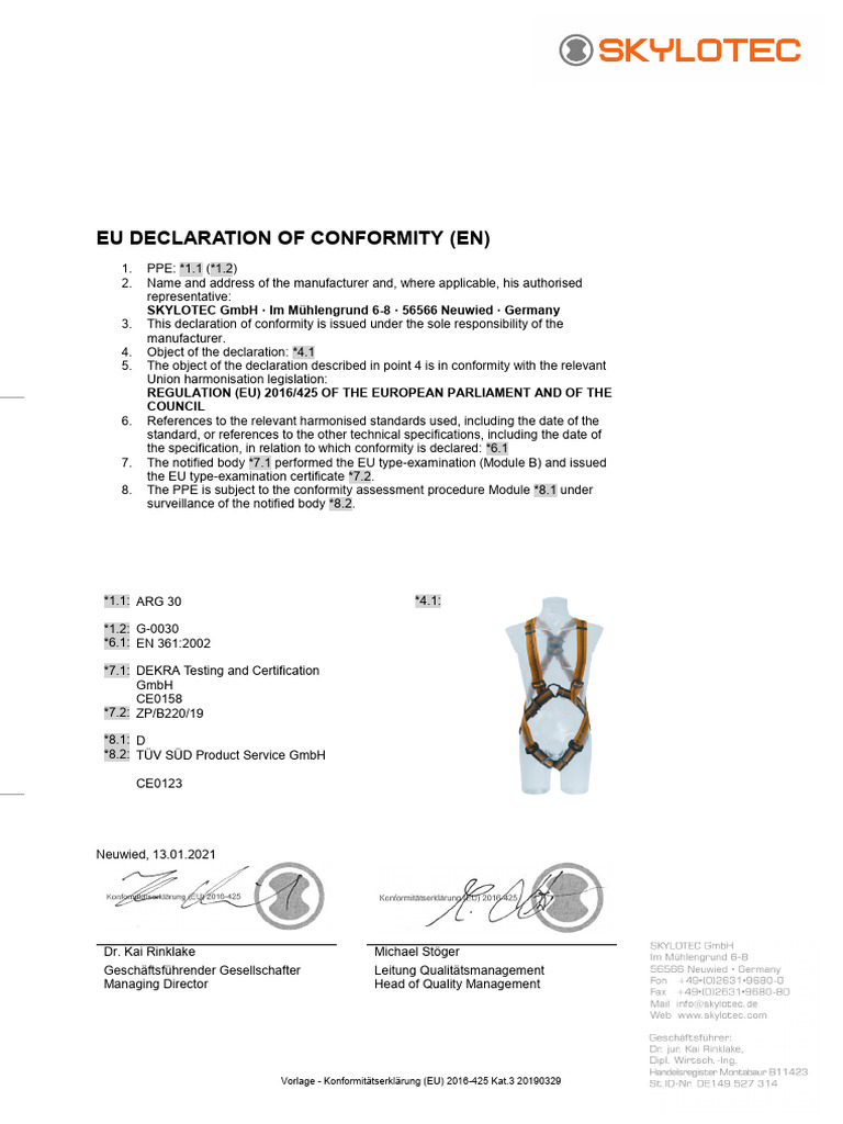 Declaration of Conformity | PDF