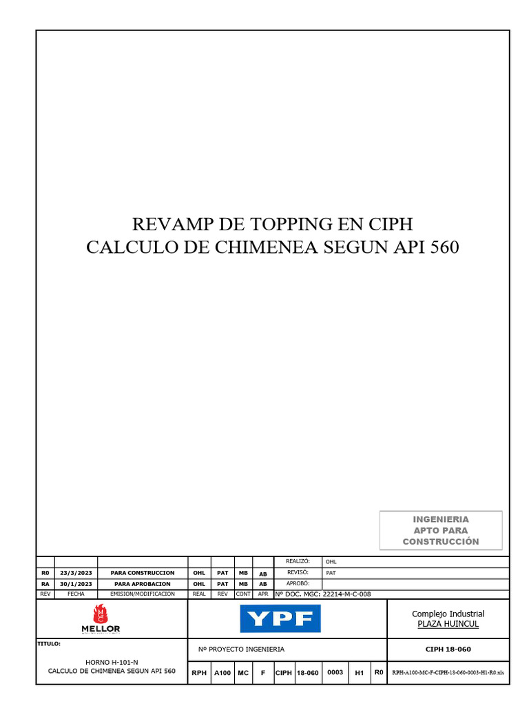 Calculo de Chimenea Según Api 560 | PDF