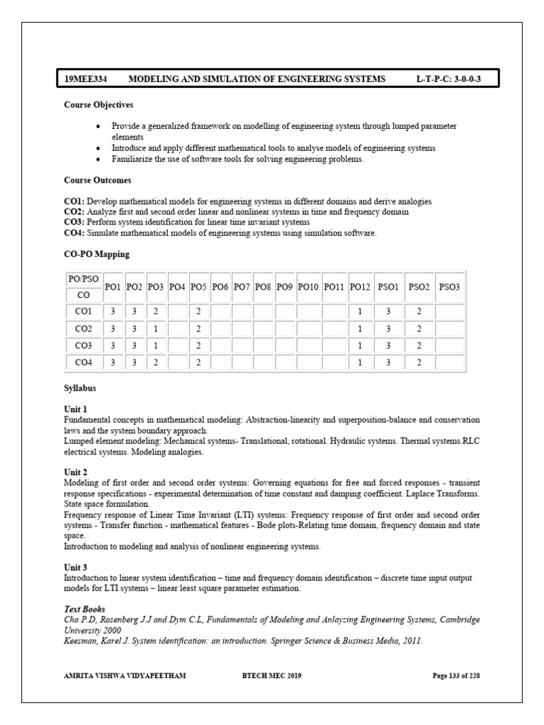Modeling and Simulation of Engineering Systems | PDF | Mechanics | Applied Mathematics