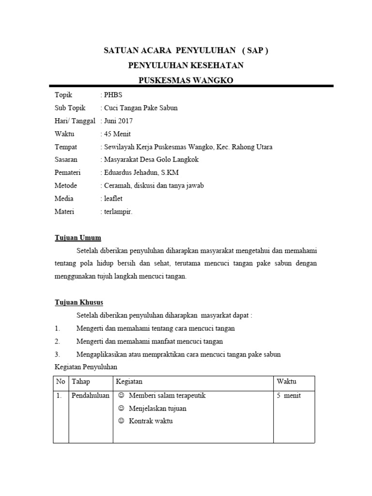 Sap CTPS PHBS Masyarakat | PDF
