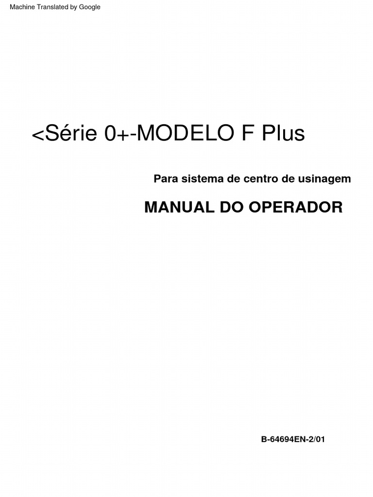 Manual do Operador Fanuc Oi-F Plus | PDF