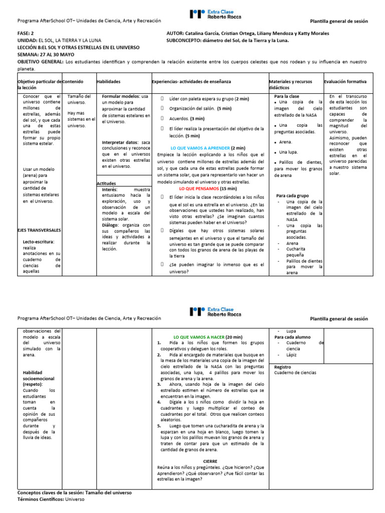 Leccion 8 Stem EL SOL, LA TIERRA Y LA LUNA | PDF | Universo | Estrellas