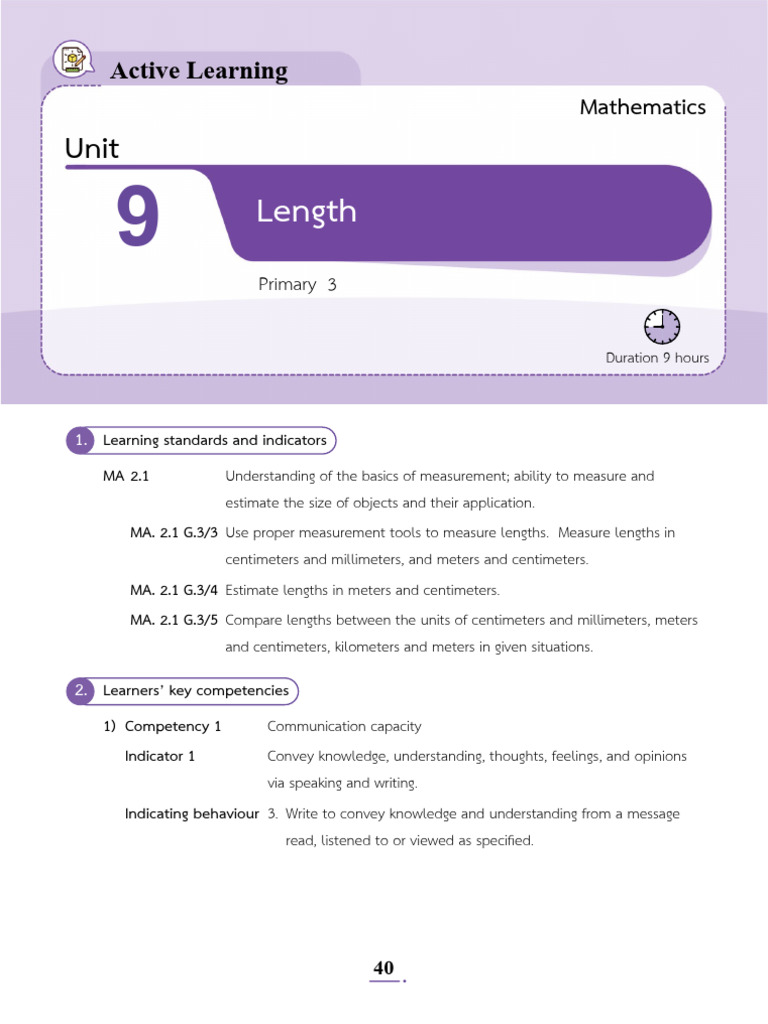 Primary 3 Length Measurement Unit | PDF | Educational Assessment | Learning