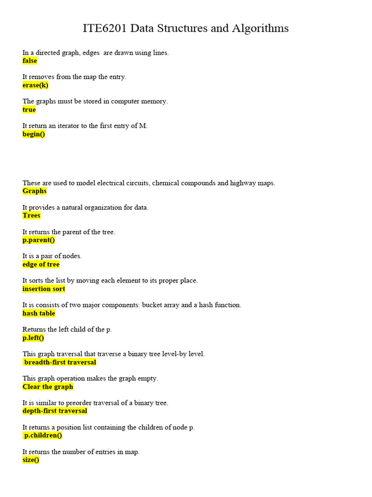 Ite6201 Data Structures And Algorithms Pdf Theoretical Computer Science Algorithms And 