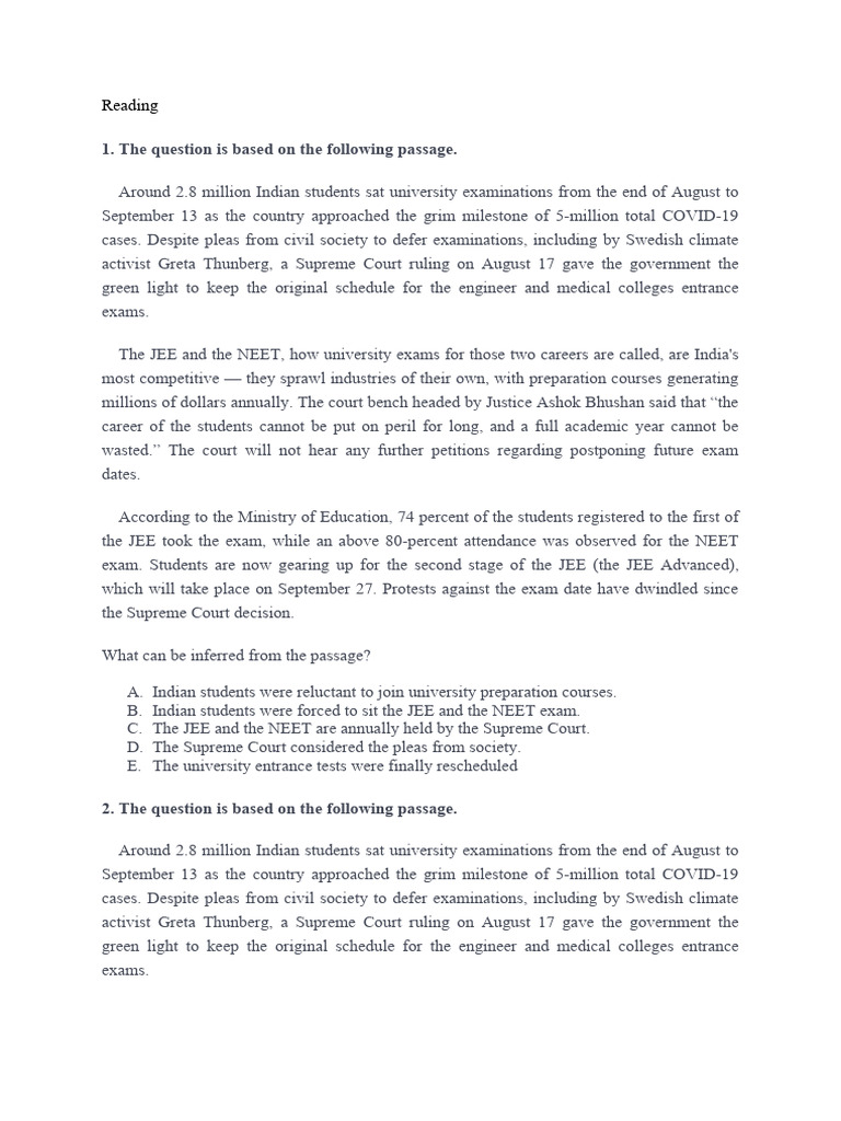 Soal Literasi Bhs Reading Structure 2 | PDF | You Tube