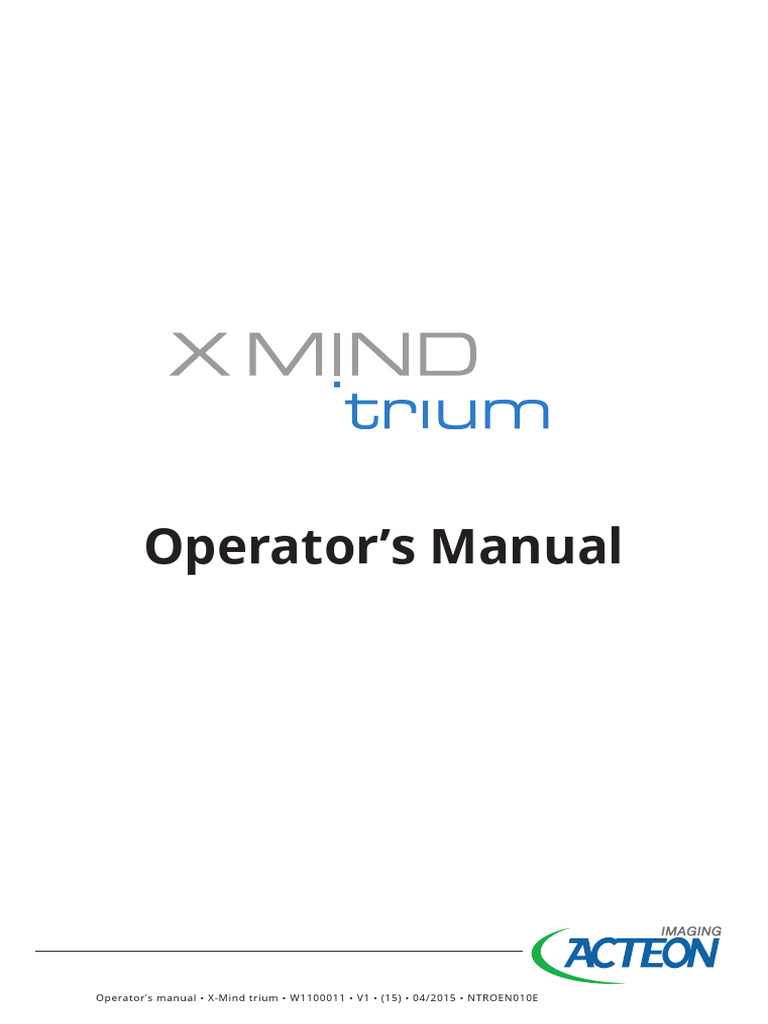 XMT Operator's Manual en (NTR0EN010E W1100011) v1 | PDF | X Ray ...