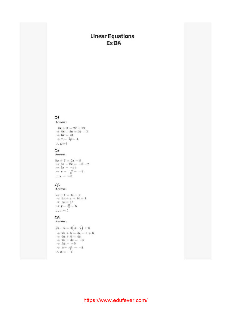 Chapter 8 Linear Equations | PDF Chapter 8 Linear Equations | PDF
