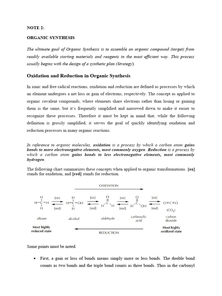 Organic Synthesis Note 2 | PDF | Redox | Organometallic Chemistry