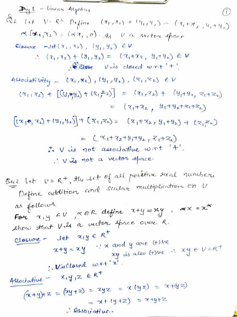 Day 1 - Linear Algebra | PDF | Algebra
