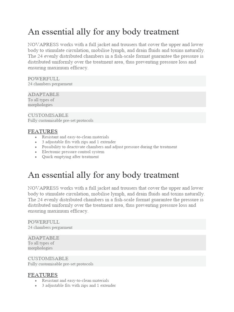An Essential Ally For Any Body Treatment | PDF