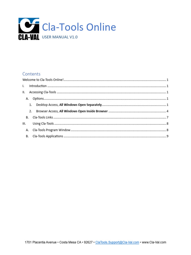 Cla-Tools Online User Manual v1.0 | PDF | Login | Software