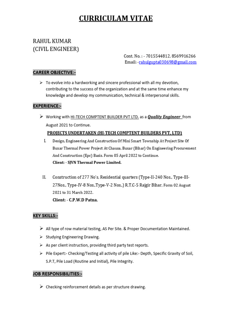 cv@rahul | PDF | Engineering