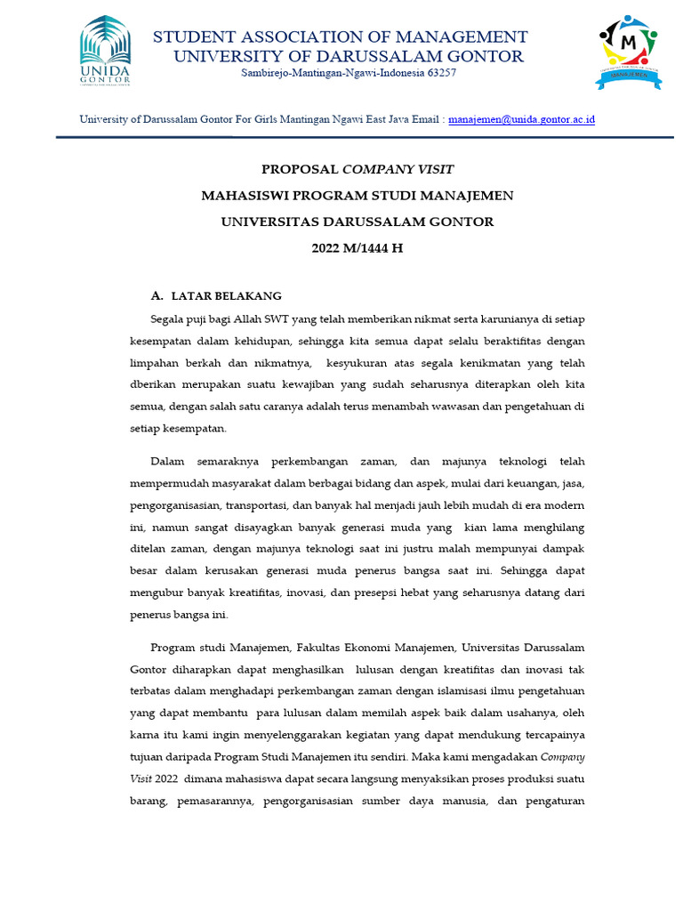 Proposal Company Visit | PDF