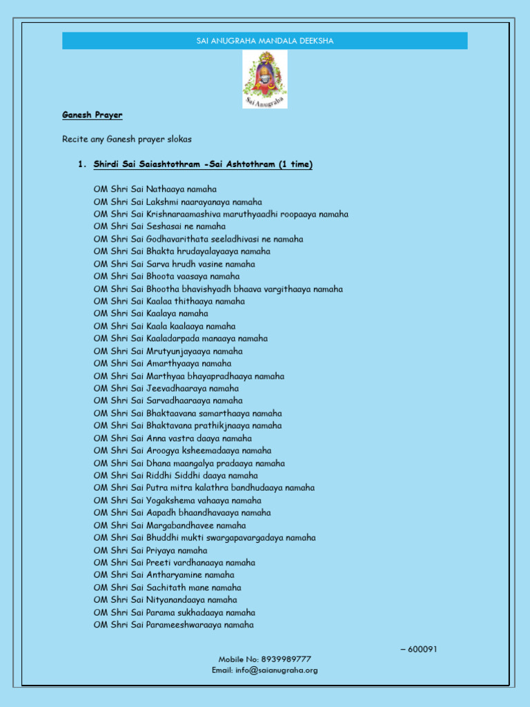 Sai Anugraha Mandala Deeksha - English | PDF