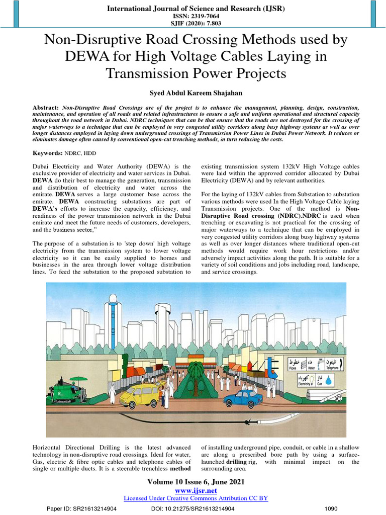 Non Disruptive Road Crossing Methods Use | PDF | Electric Power ...