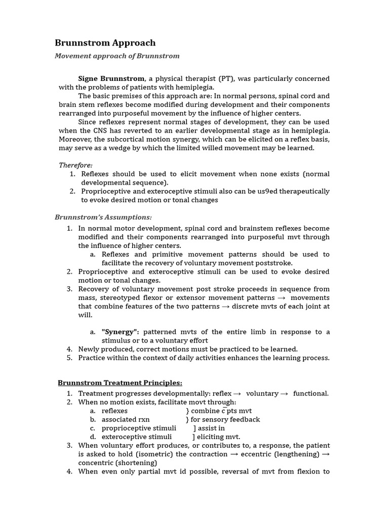 Brunnstrom_Approach | Download Free PDF | Anatomical Terms Of Motion ...
