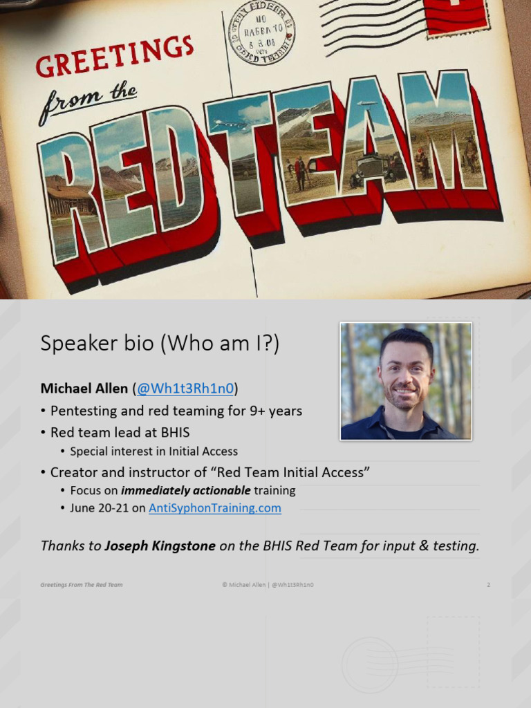 Red Teaming & Modern Defenses Guide | PDF | Computer Network | Authentication