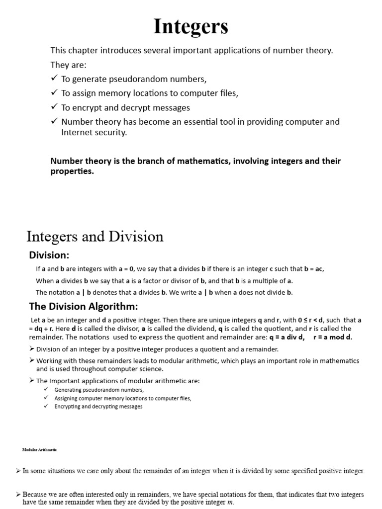 DMS CH3 PPT | PDF | Integer | Factorization
