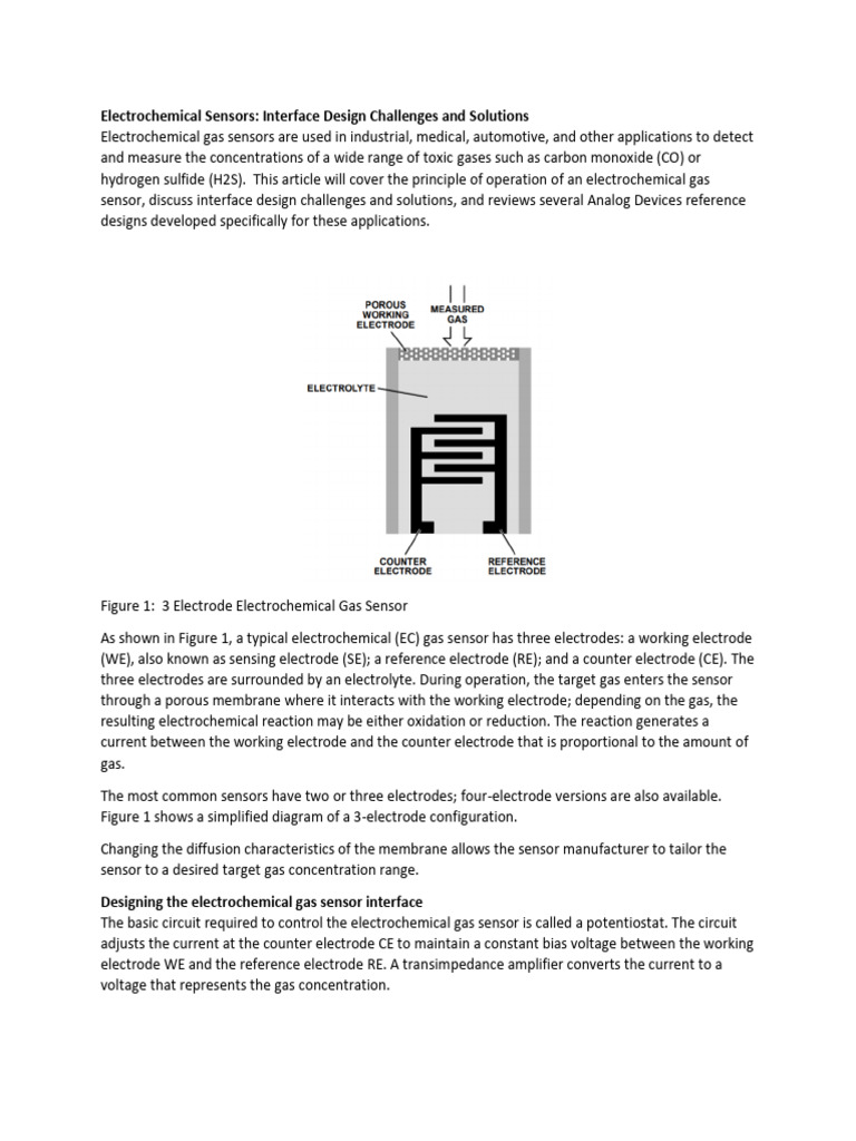 0819 Arrow Electro-Chemical Sensors - Final | PDF | Electrochemistry | Sensor