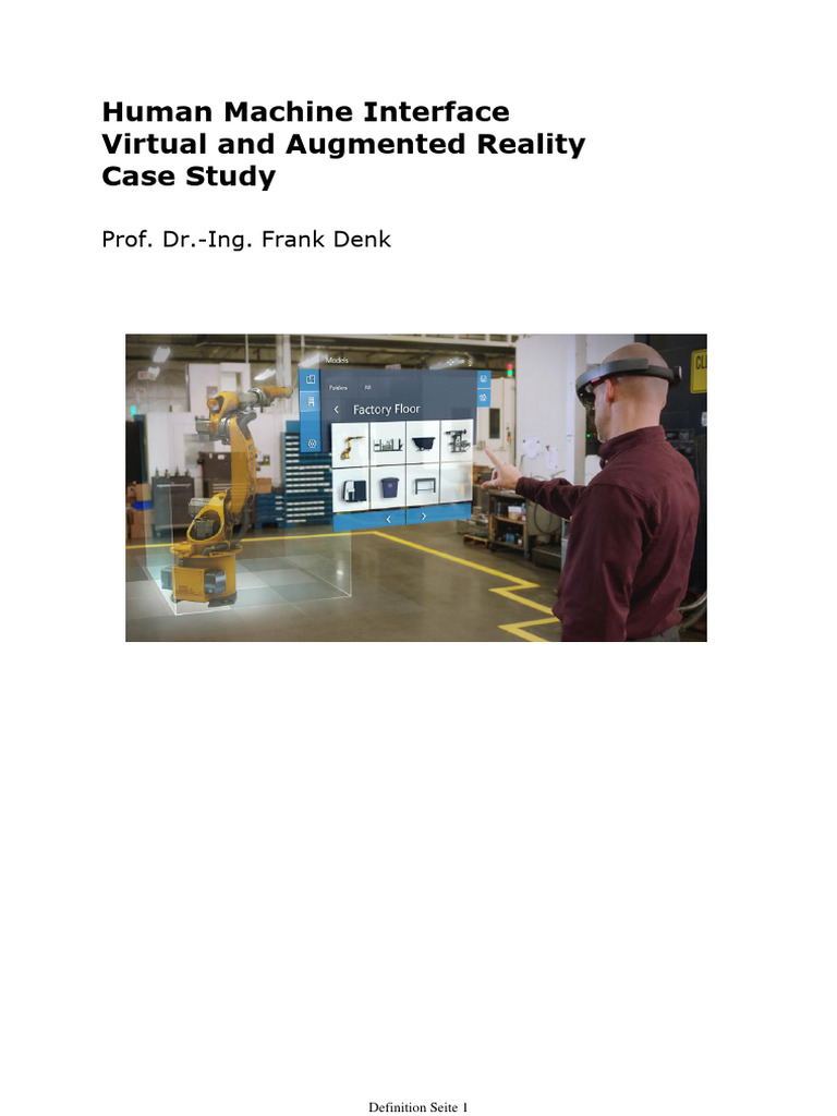 01 Human Machine Interface Virtual and Augmented Reality Case Study Content | PDF | Virtual ...