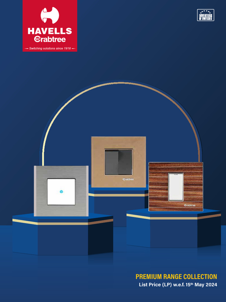 Havells Crabtree Switches Combined Premium | PDF | Home Automation
