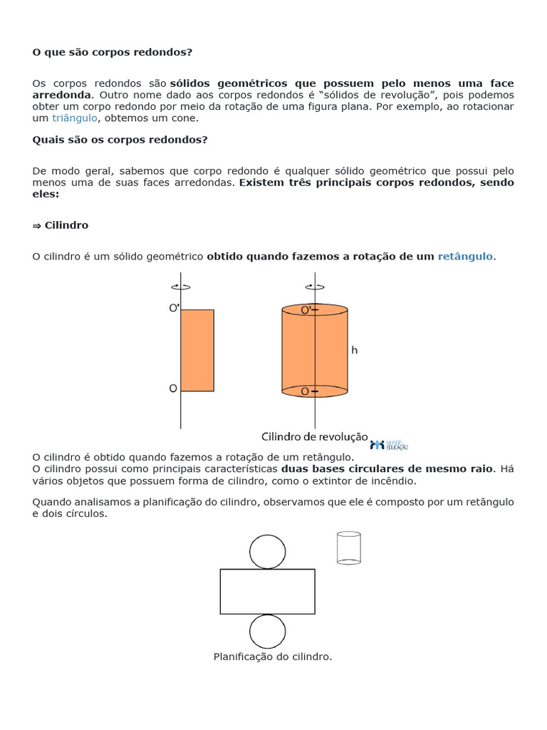 O Que São Corpos Redondos | PDF | Esfera | Geometria Euclidiana