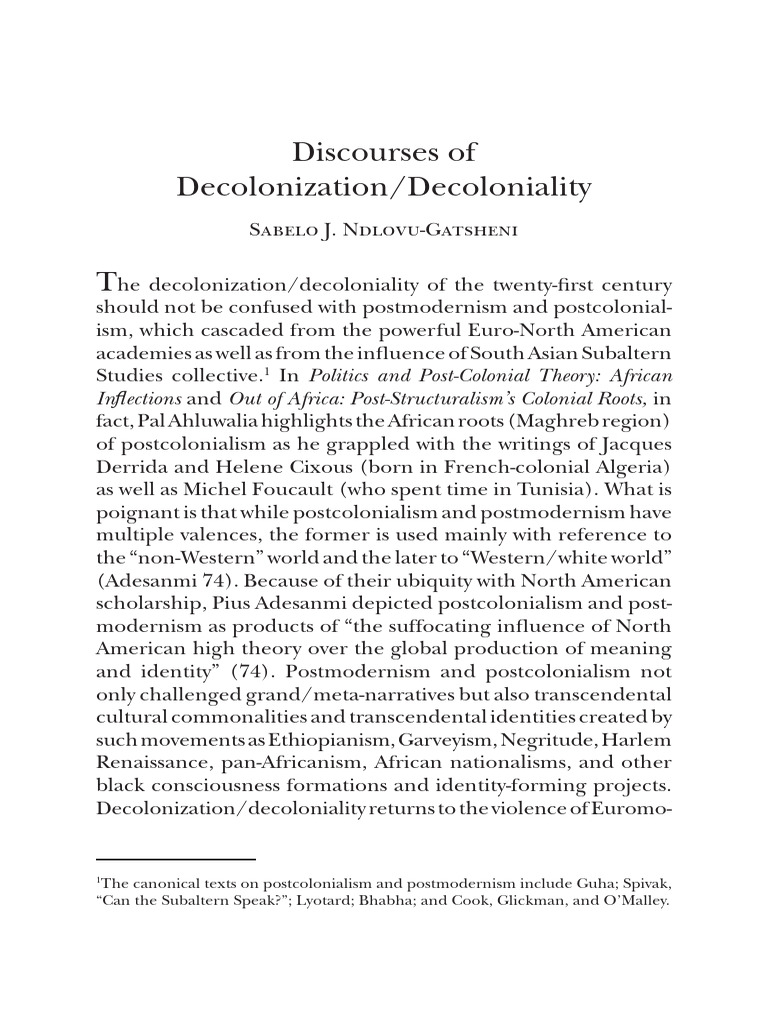 Ndlovu Gatsheni 16 | PDF | Postcolonialism | Colonialism