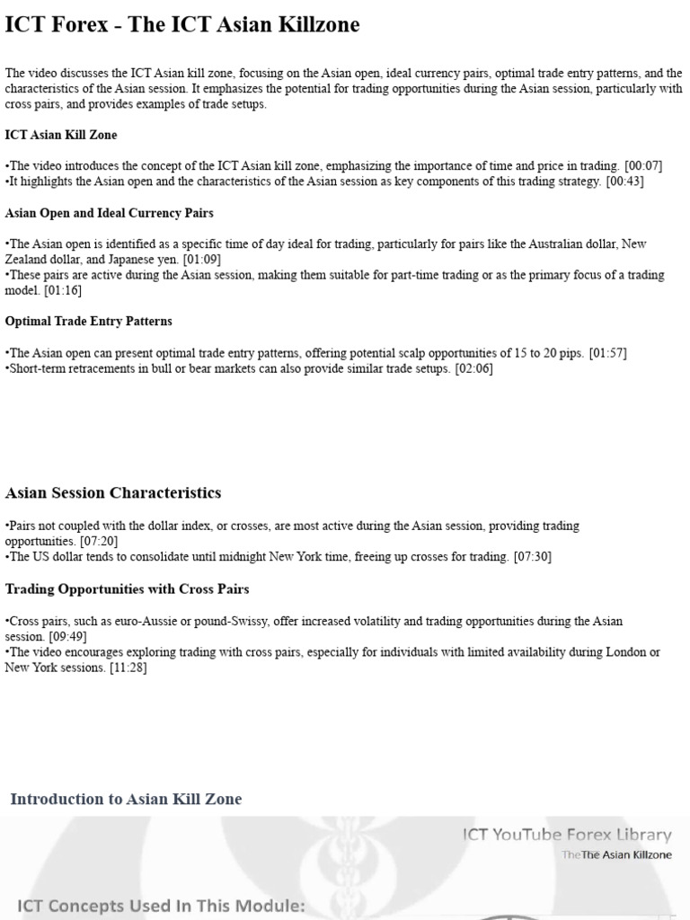 ICT Asian Kill Zone Forex Guide | PDF | Foreign Exchange Market | Economies