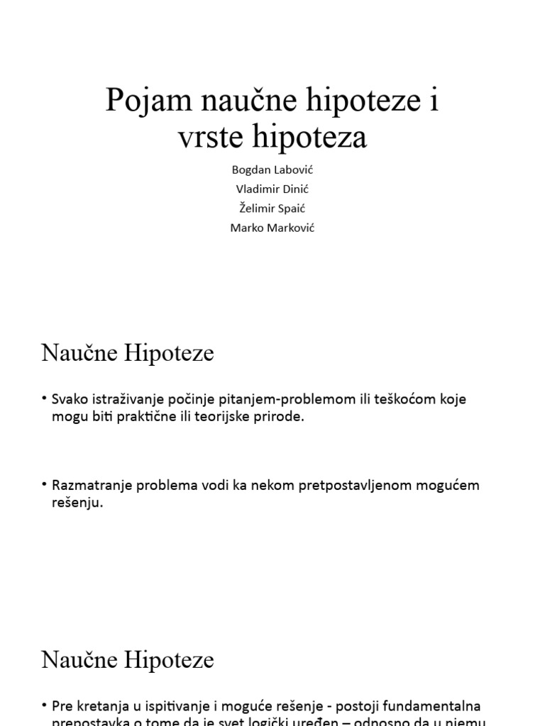 Metodologijahipotezice | PDF