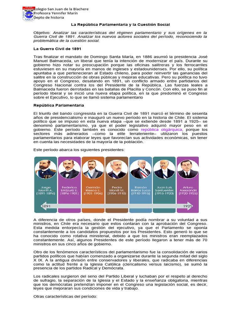 La República Parlamentaria y La Cuestión Social | PDF | Gobierno