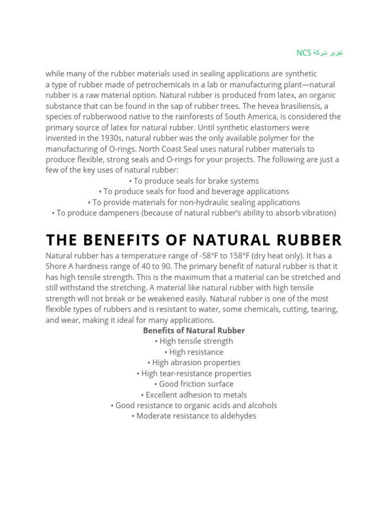 Natural Rubber Seals and Benefits | PDF | Natural Rubber | Building ...