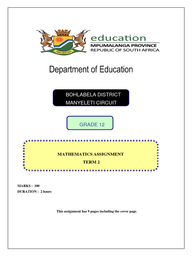 Term Assignment Grade 12 | PDF | Circle | Euclid