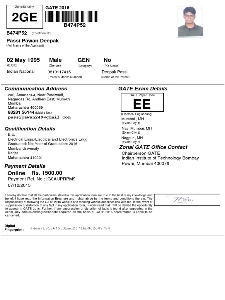 B 474 P 52 Applicationform | PDF | Mumbai | Engineering