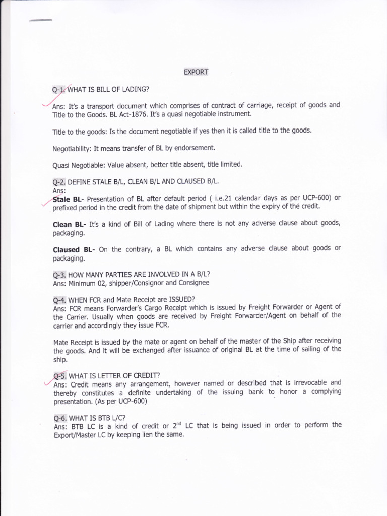 Understanding Bill of Lading Types | PDF | Negotiable Instrument | Cheque