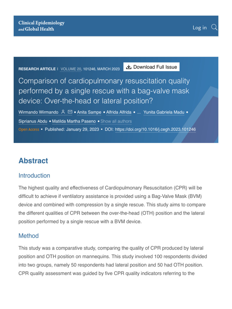 Comparison of Cardiopulmonary Resuscitation Quality Performed by A ...
