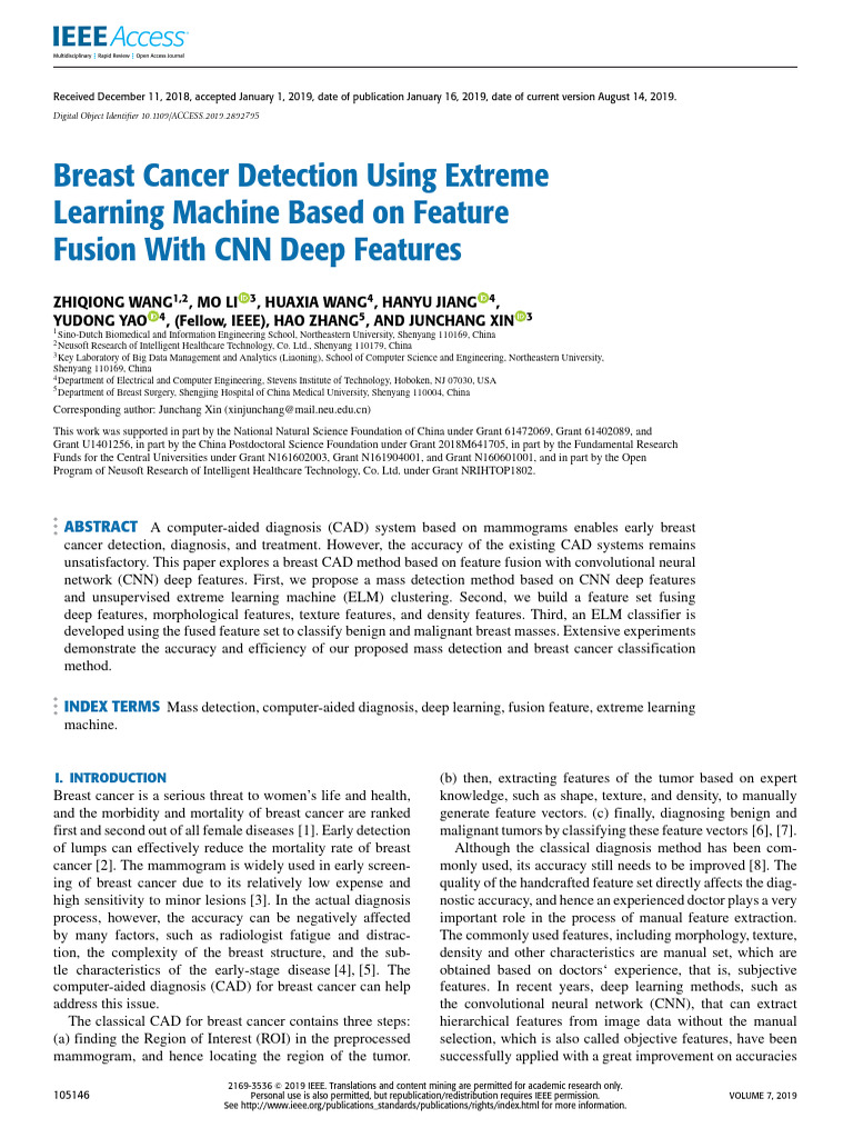 Breast Cancer Detection Using Extreme | PDF | Receiver Operating ...