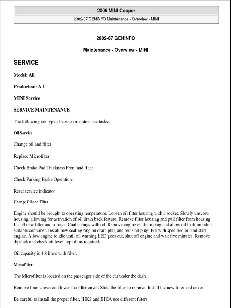 Maintenance Overview | Download Free PDF | Mini | Leak