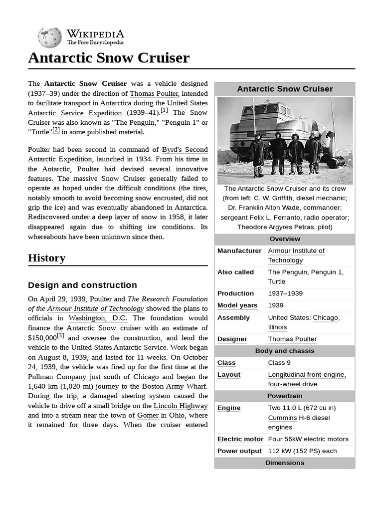 Antarctic Snow Cruiser | PDF | Transport | Motor Vehicle