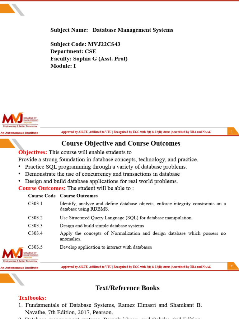 DBMS - Mod 1 | PDF | Databases | Data Model DBMS - Mod 1 | PDF | Databases | Data Model