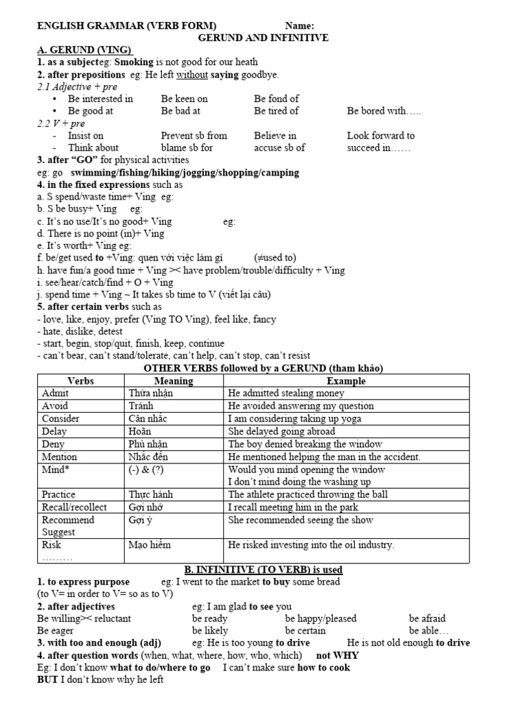 Grade 12 - Verb Form - Review | PDF | Linguistics | Linguistic Morphology