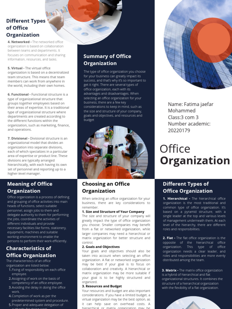 Office Organization Brochure | Download Free PDF | Hierarchy ...
