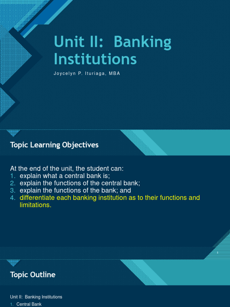 6 - Unit II - Banking Institutions, Part IV | PDF | Islamic Banking And Finance | Banks