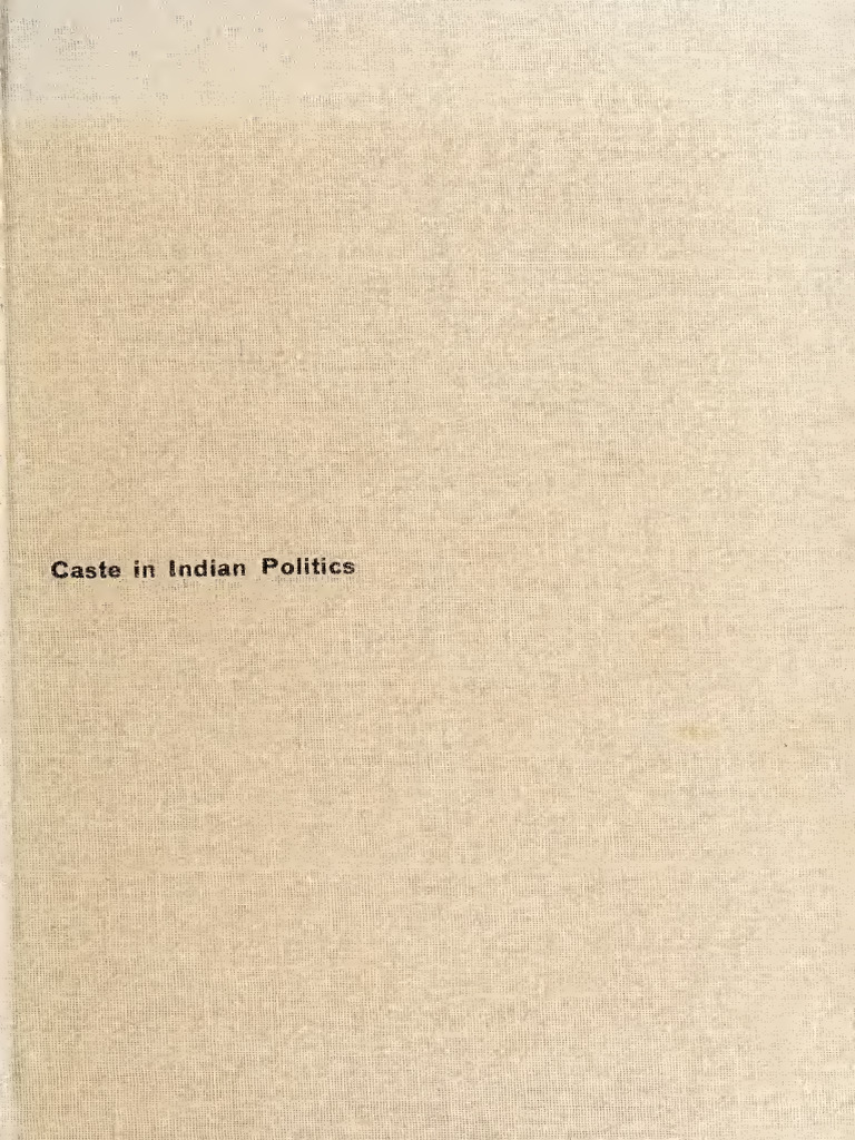 Rajni Kothari (Editor) - Caste in Indian Politics (1985, Sangam Books ...