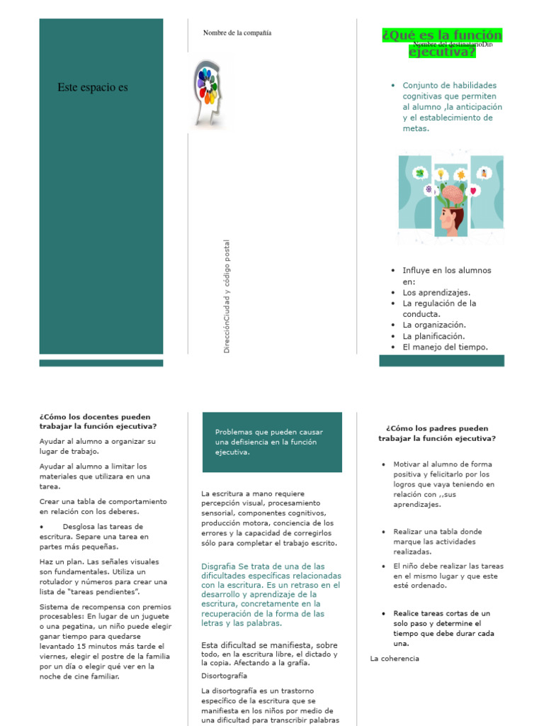 Triptico Profe Joselin | PDF | Modificación de comportamiento | Procesos mentales