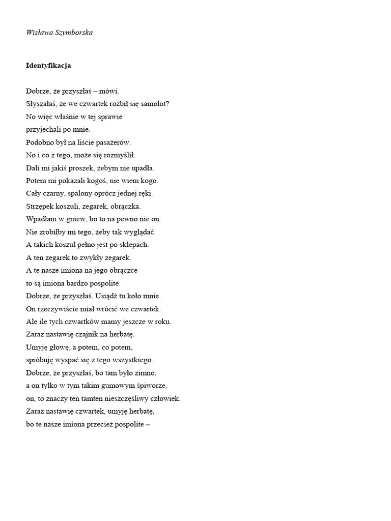 Szymborska Wisława | PDF