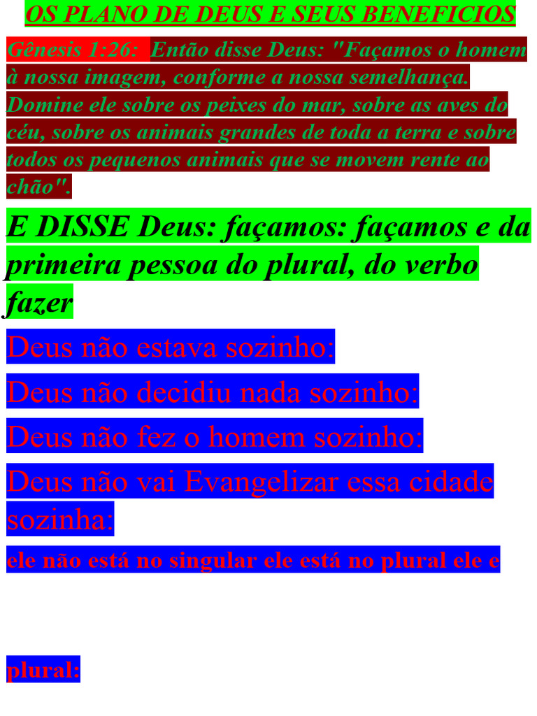 Os Plano de Deus e Seus Beneficios | PDF | Deus | Gênesis (livro)