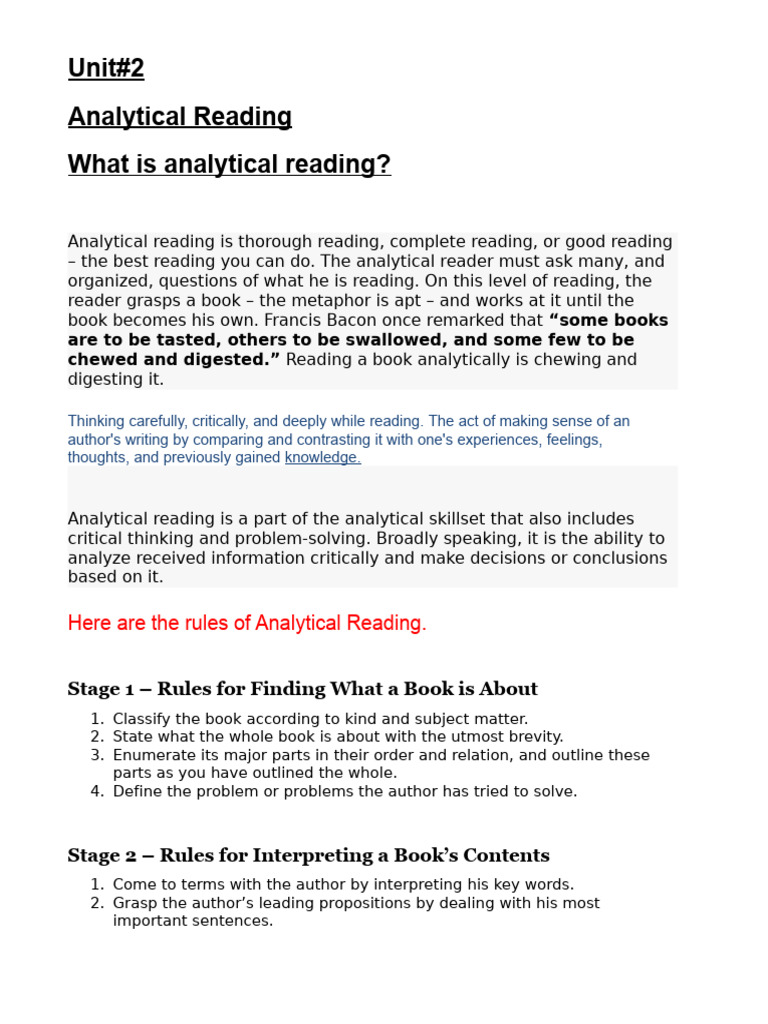 Analytical Reading Gerhrre | PDF | Critical Thinking | Thought