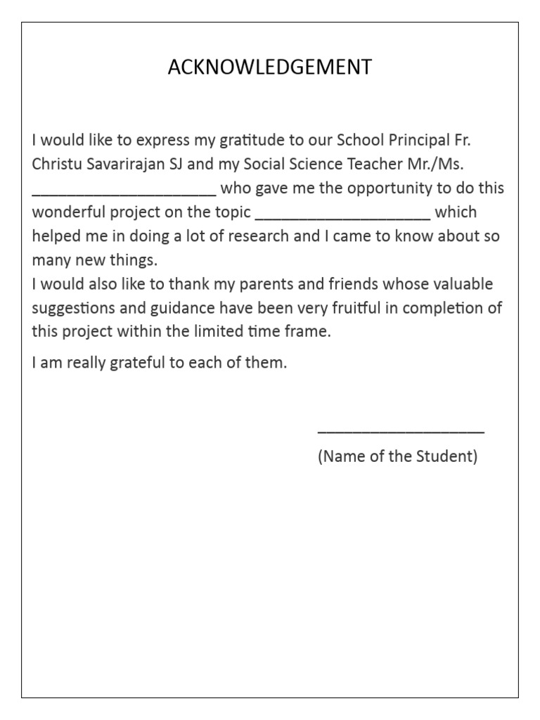 Format of Acknowledgement | PDF