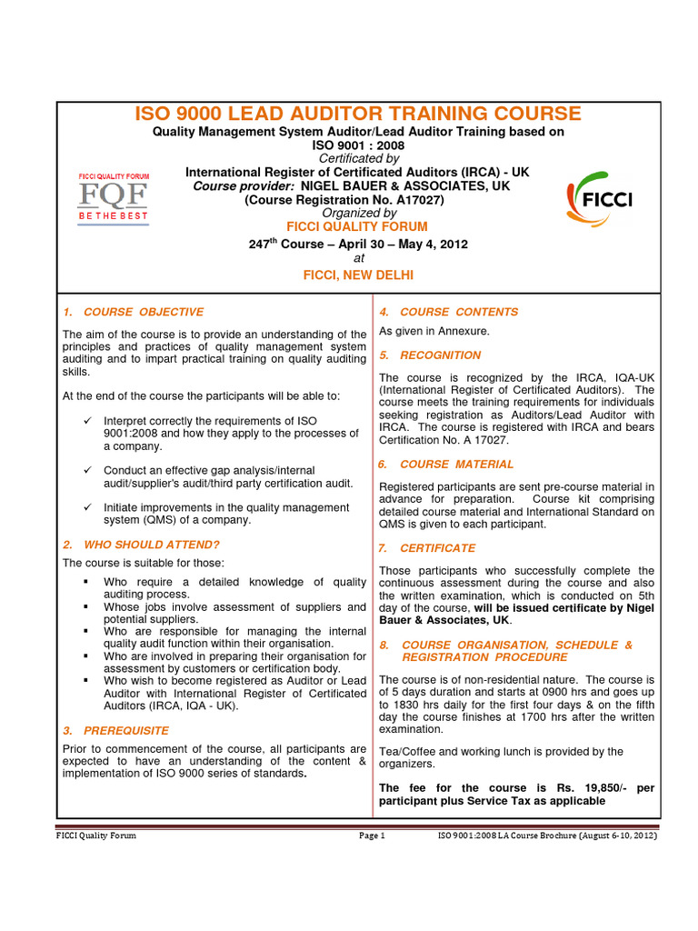 Brochure | Download Free PDF | Audit | Iso 9000