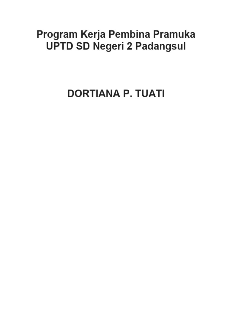 Program Pramuka SDN 2 Padangsul | PDF